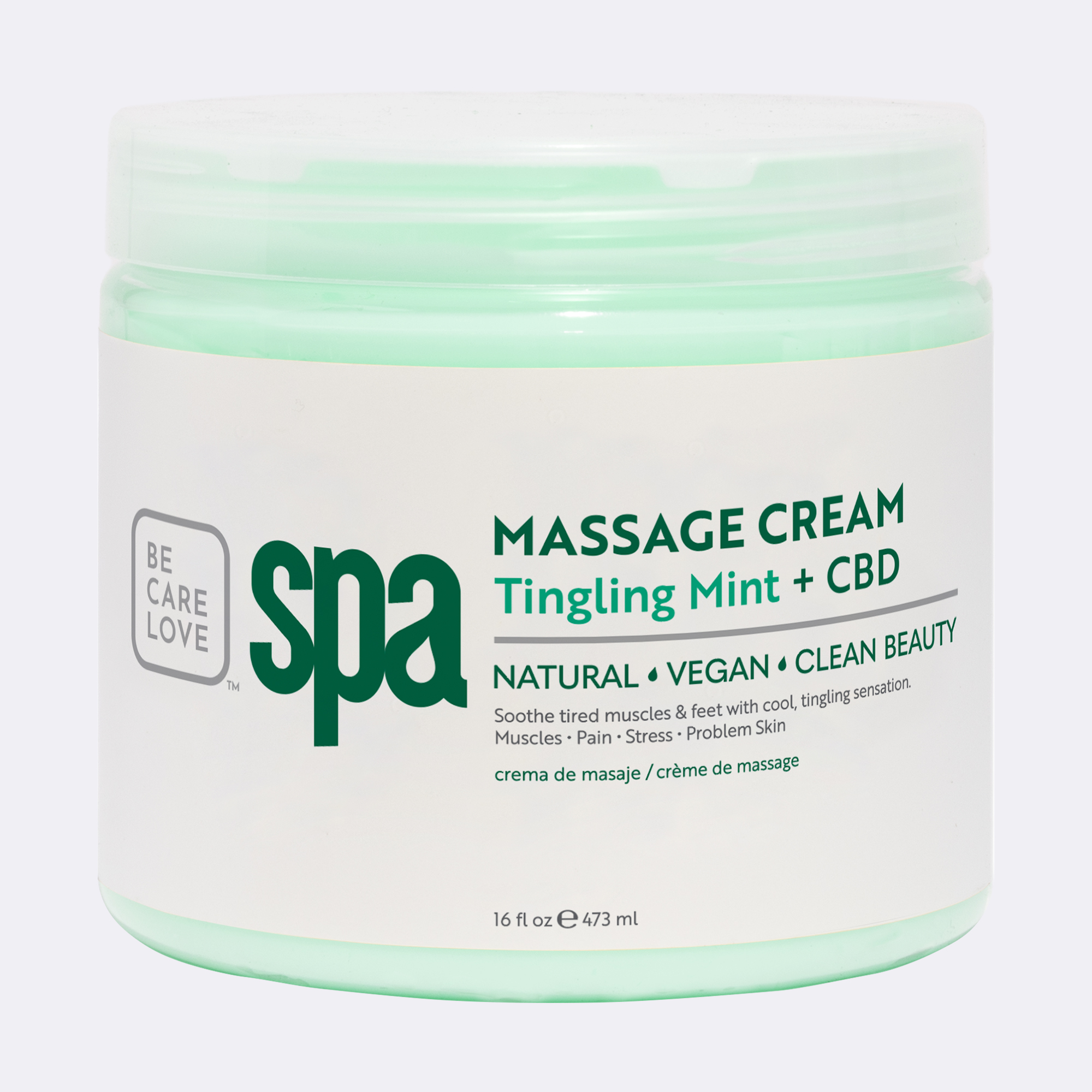 MASSAGE CREAM (16 oz.) TINGLING MINT + CBD - ca-dannyco