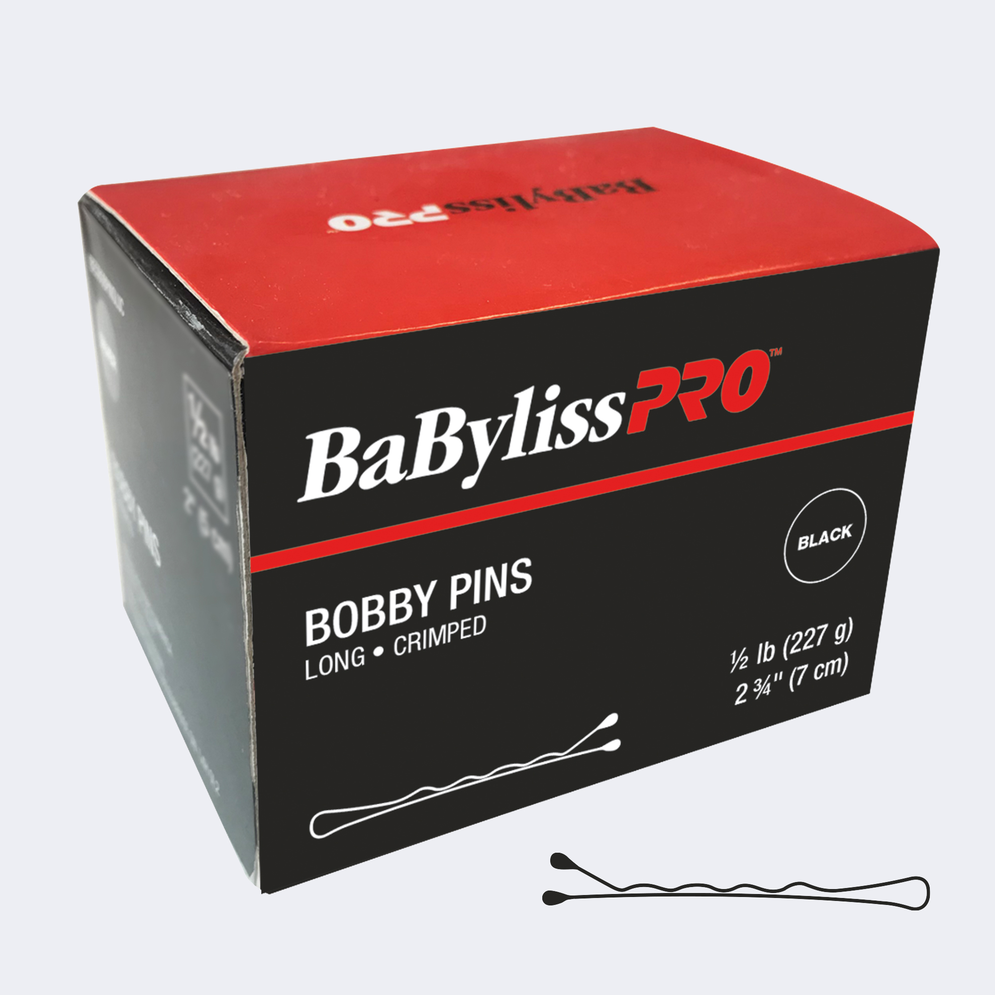 BaBylissPRO® 2-3/4” long crimped bobby pins - 1/2 lb box, Black - ca ...